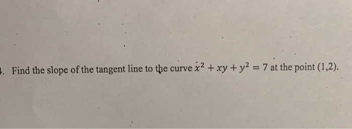 Solved . Find the slope of the tangent line to the curve x2 | Chegg.com