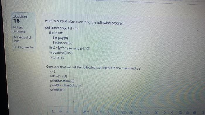 Solved Question 16 what is output after executing the | Chegg.com