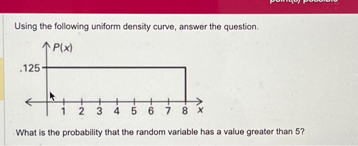 Solved Using the following uniform density curve, answer the | Chegg.com