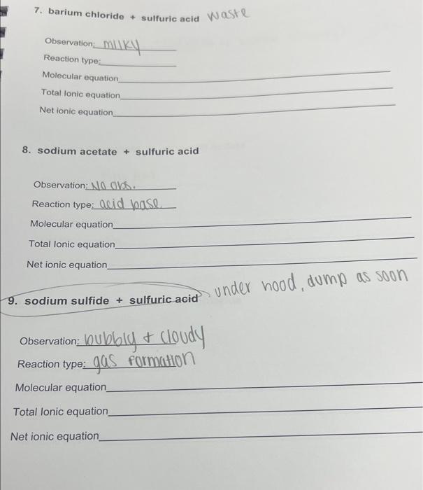 Solved 7. barium chloride + sulfuric acid WaSt l | Chegg.com