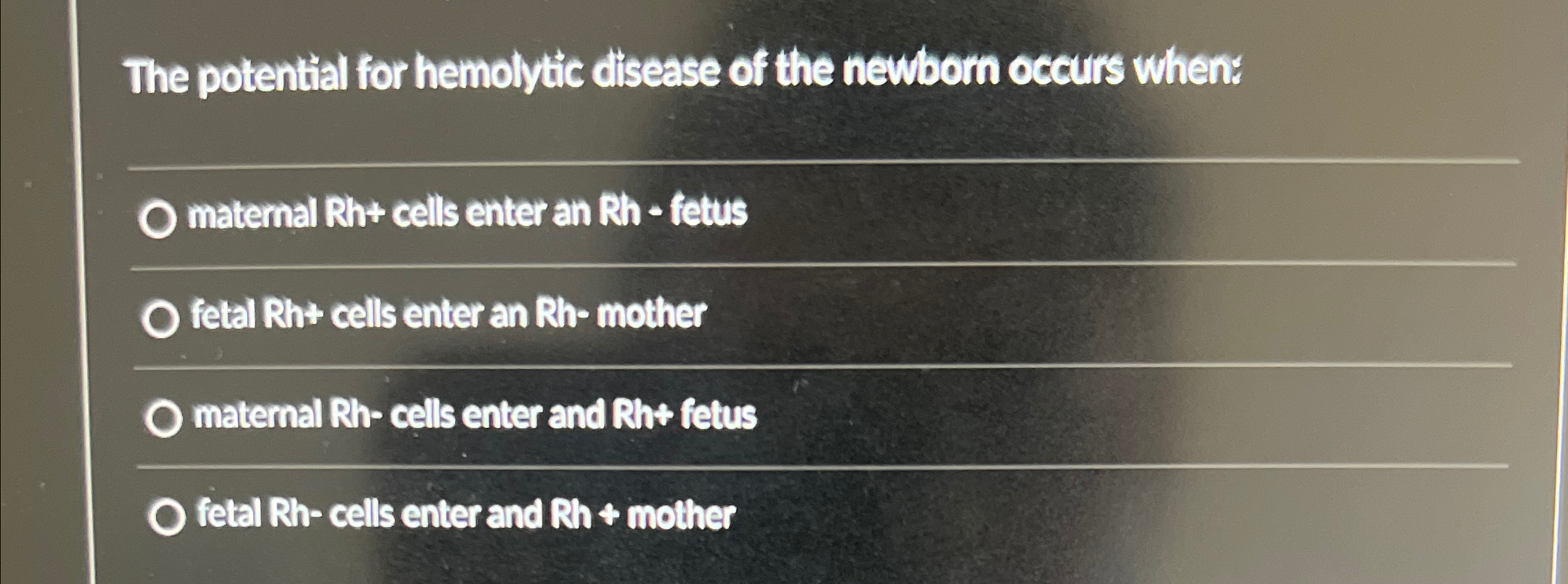 Solved The potential for hemolytic dlsease of the newborn | Chegg.com