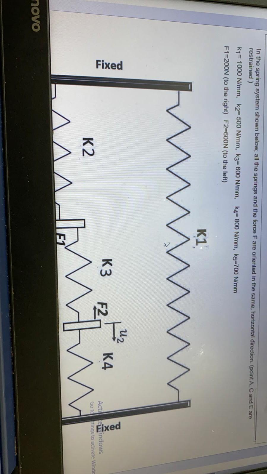 Solved In the spring system shown below, all the springs and | Chegg.com