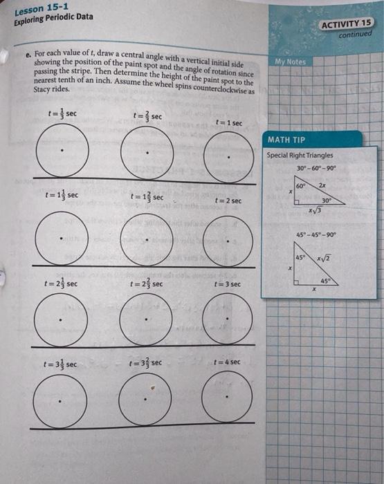 Lesson 15-1 Exploring Periodic Data ACTIVITY 15 | Chegg.com