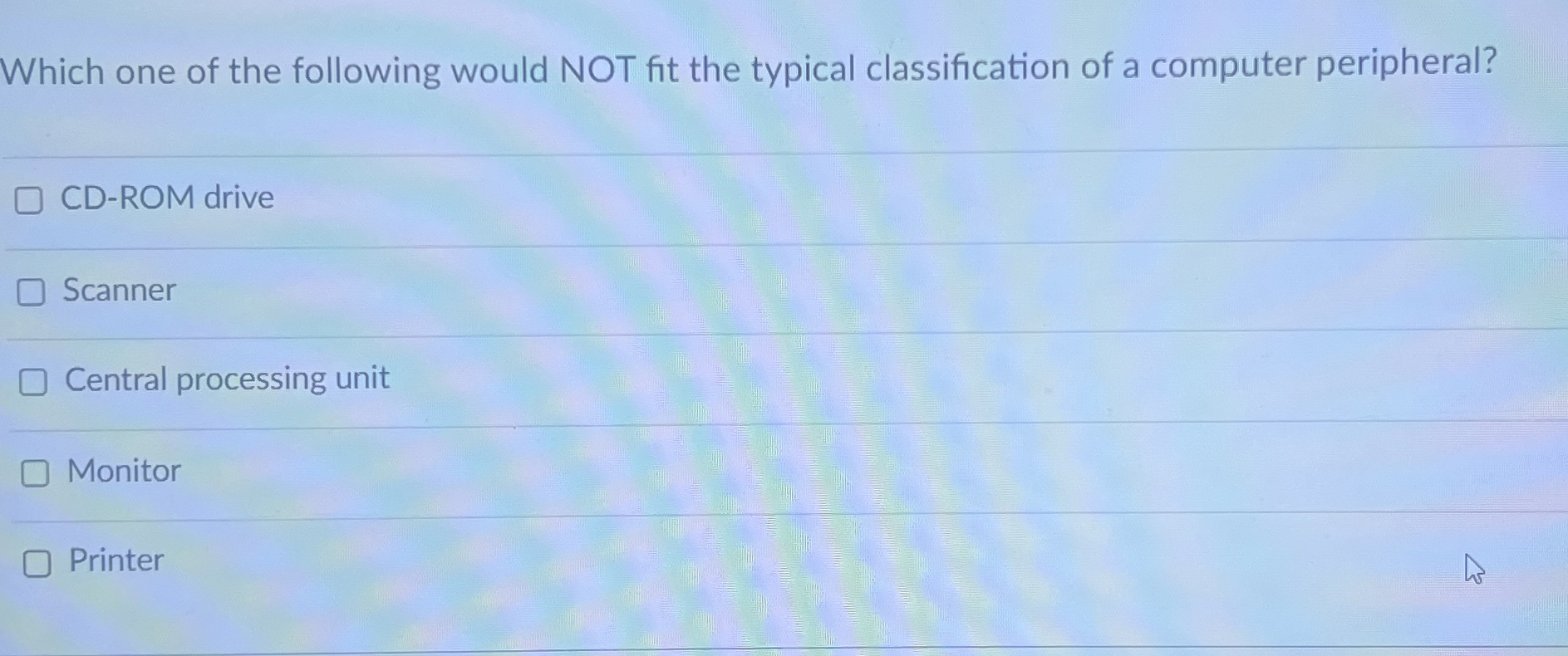 Solved Which one of the following would NOT fit the typical | Chegg.com