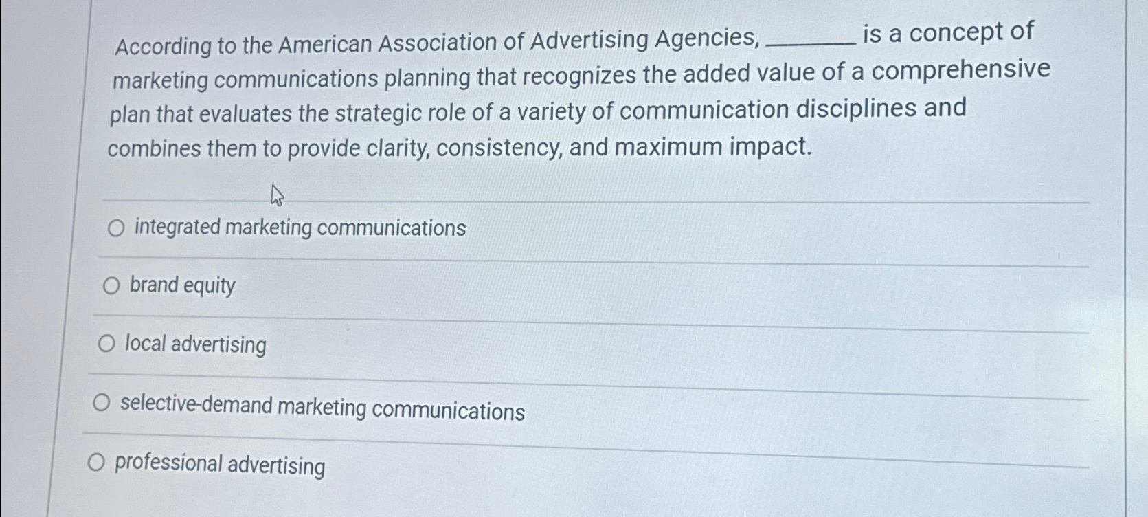 Solved According to the American Association of Advertising | Chegg.com