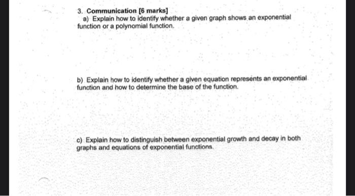 Solved 3. Communication [ 6 marks] a) Explain how to | Chegg.com