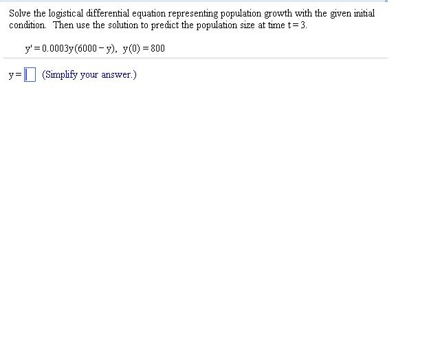 Solved Solve the logistical differential equation | Chegg.com