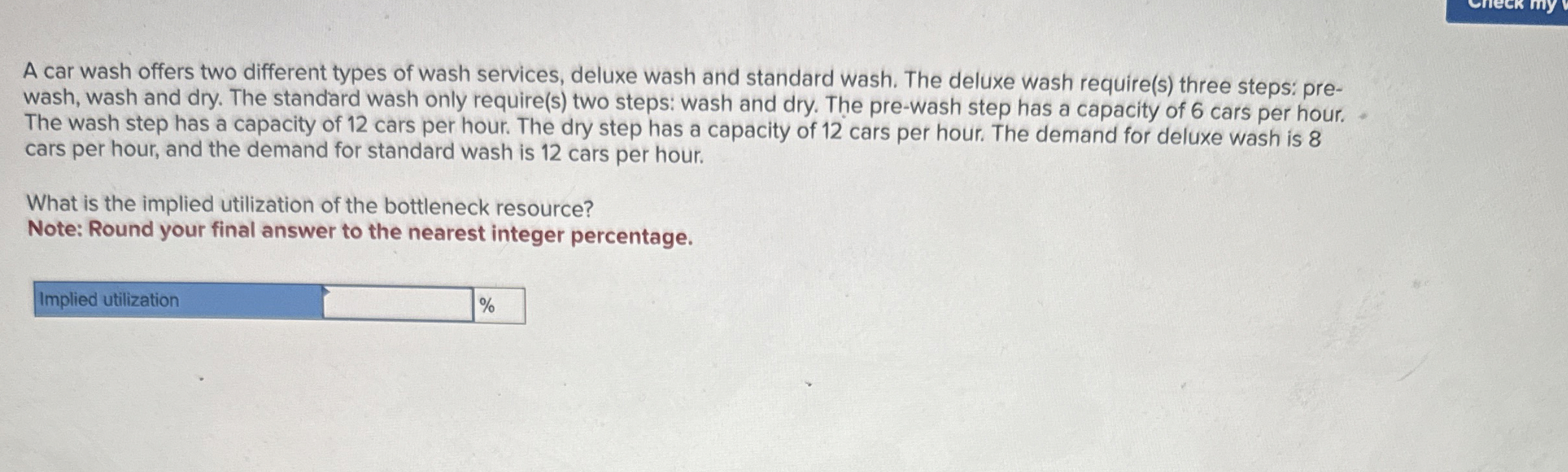 Solved A car wash offers two different types of wash | Chegg.com