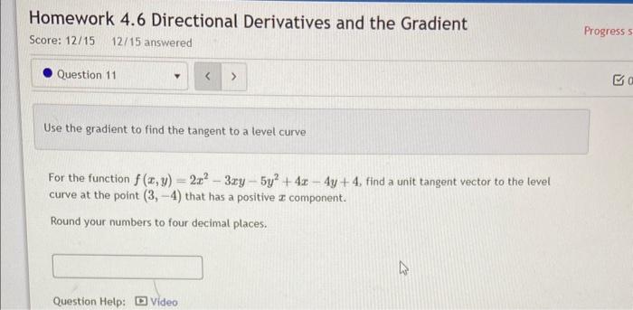 Solved Homework 4.6 Directional Derivatives and the Gradient | Chegg.com