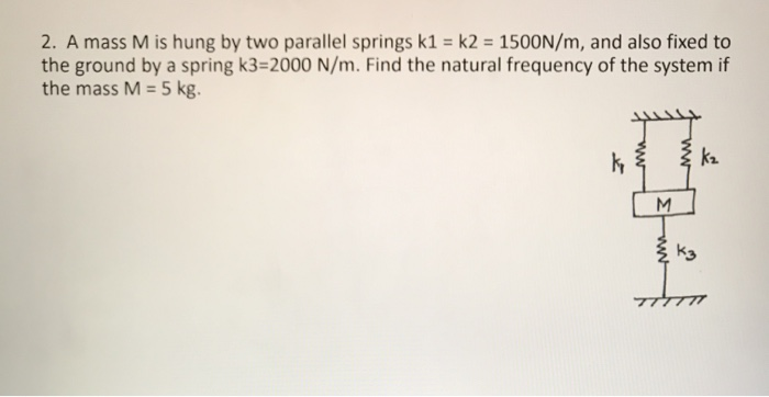 Solved 1. A 5 kg mass is attached to lower end of a spring, | Chegg.com