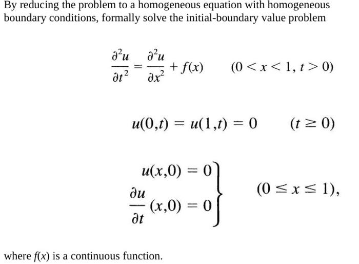Solved By reducing the problem to a homogeneous equation | Chegg.com