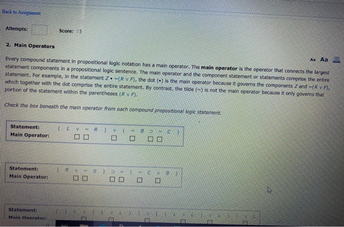 Solved Back to Astrument Attempts: Score: 15 2. Main | Chegg.com