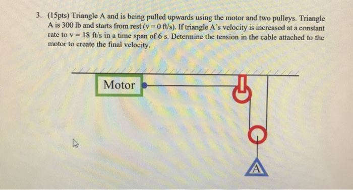 Solved 3. (15pts) Triangle A and is being pulled upwards | Chegg.com