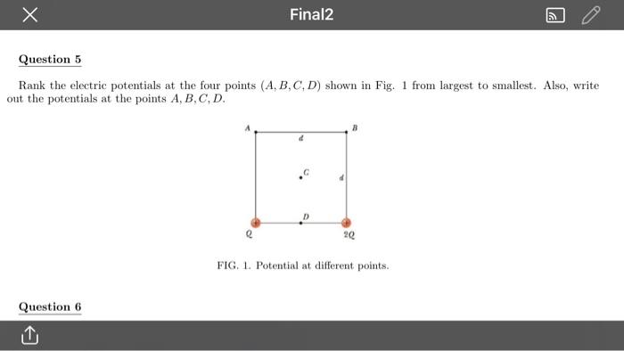 Solved Rank the electric potentials at the four points | Chegg.com