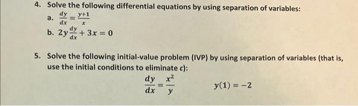 Solved 1. Determine whether the differential equation is | Chegg.com