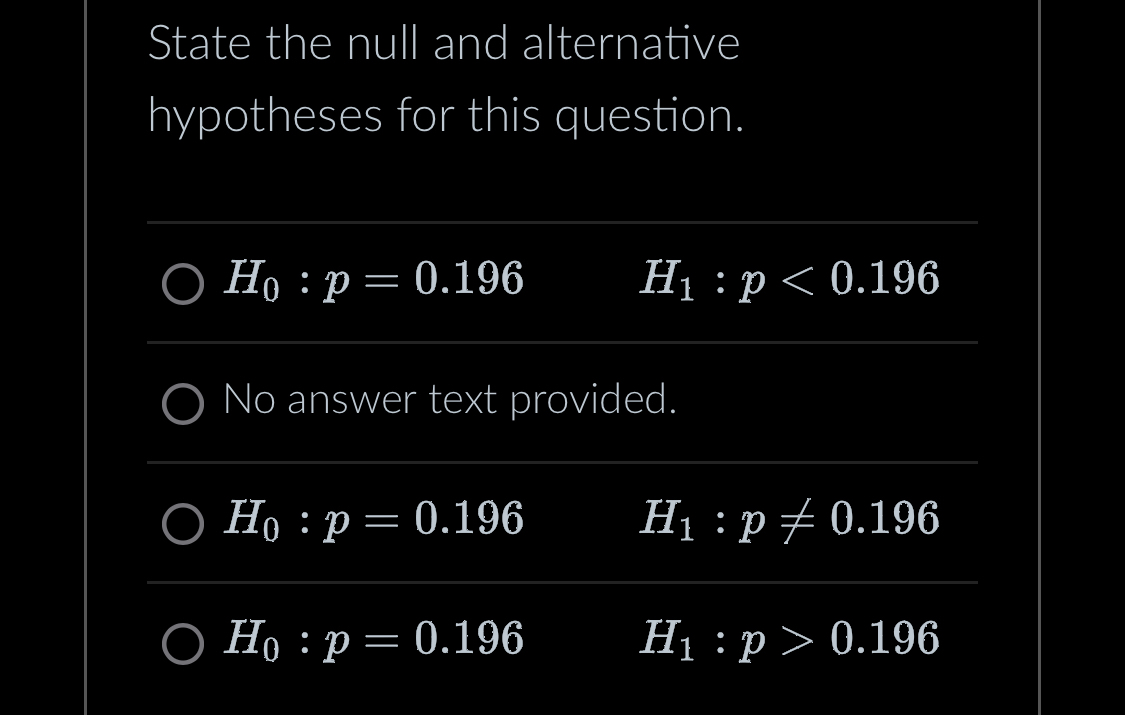 Solved State the null and alternative hypotheses for this | Chegg.com