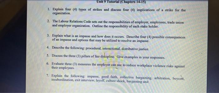 [Solved]: 1. Explain four (4) types of strikes and discuss
