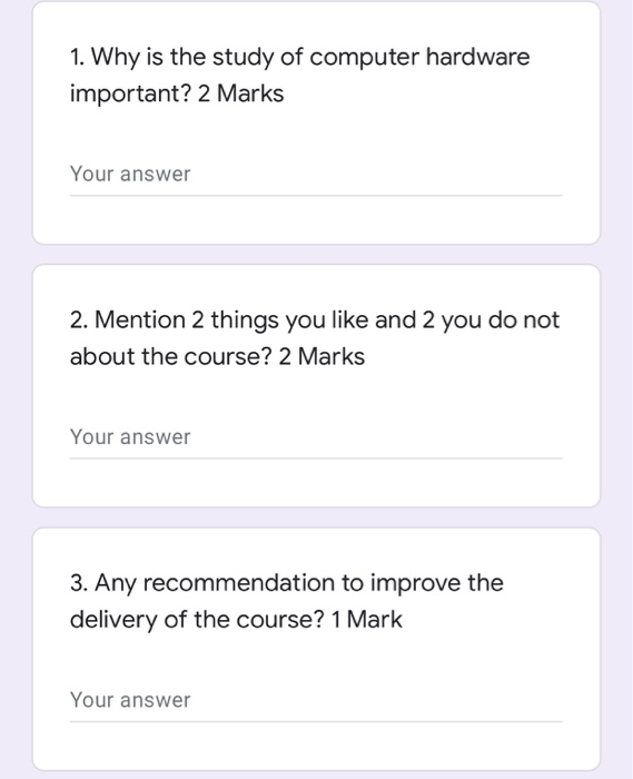 Solved 1. Why is the study of computer hardware important? 2 | Chegg.com