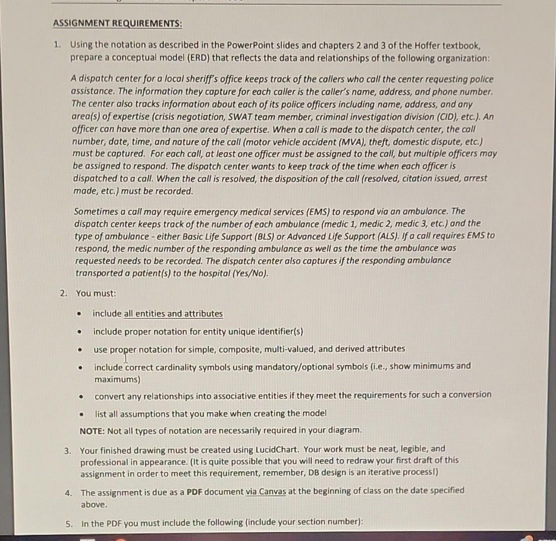 ASSIGNMENT REQUIREMENTS: 1. Using the notation as | Chegg.com