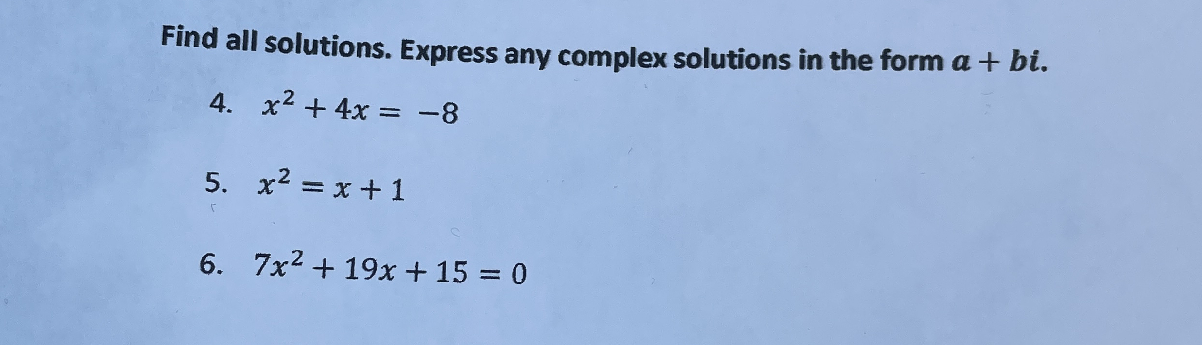 Solved Find all solutions. Express any complex solutions in | Chegg.com