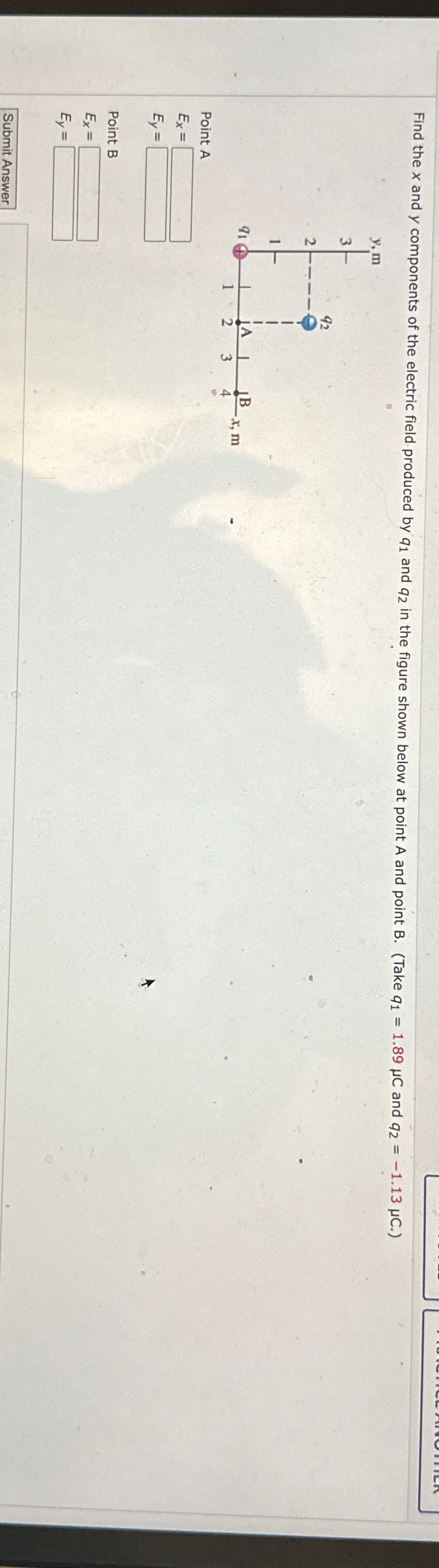Solved Find the x ﻿and y ﻿components of the electric field | Chegg.com