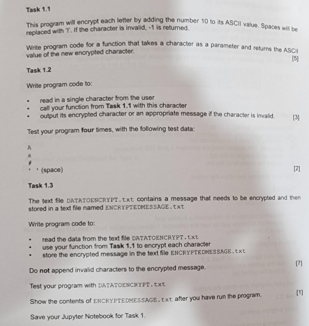 Vour program code nnd outout for onch of Task 1 10 | Chegg.com