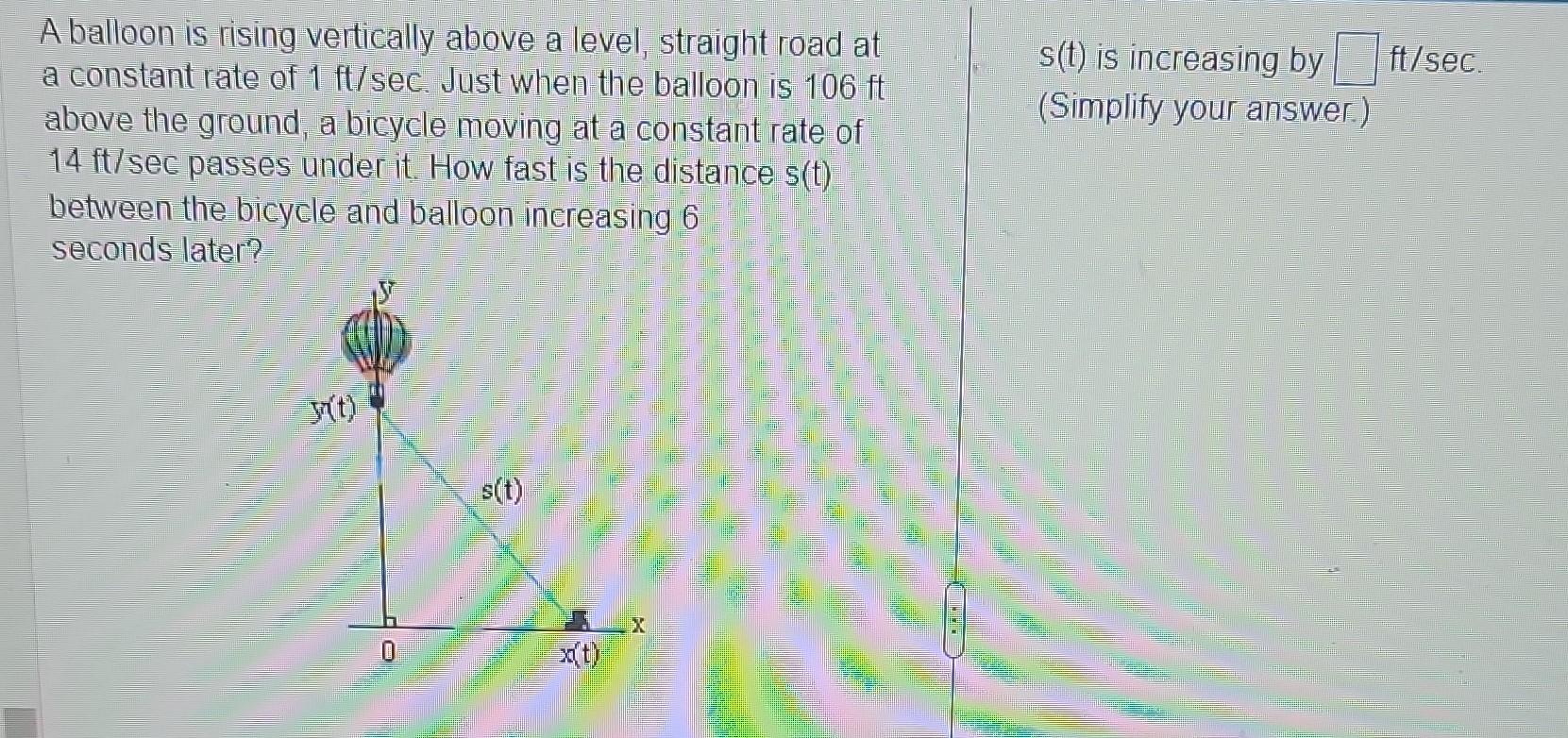 A balloon is rising vertically above a level, | Chegg.com
