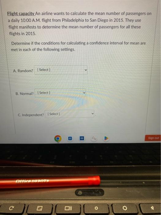 Solved Flight capacity An airline wants to calculate the | Chegg.com