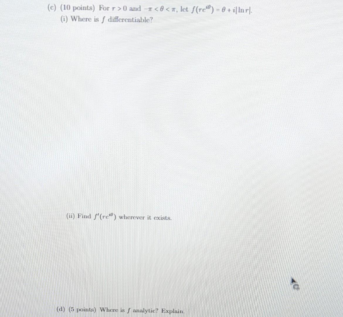 Solved (a) (10 points ) For z=x+iy∈C, let f(x+iy)=2xy+y2i. | Chegg.com