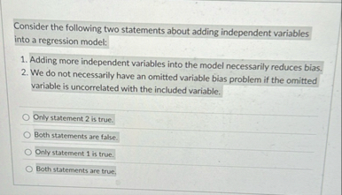 Solved Consider the following two statements about adding | Chegg.com