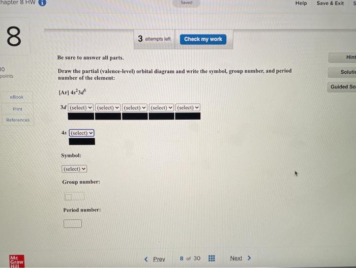 Solved hapter 8 HW i Saved Help Save & Exit 00 3 attempts | Chegg.com
