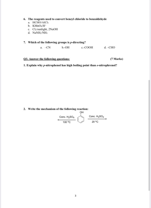 Solved (6 Marks) Q1. Write all equations illustrate the | Chegg.com