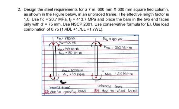 Solved 2. Design the steel requirements for a 7 m, 600 mm X | Chegg.com