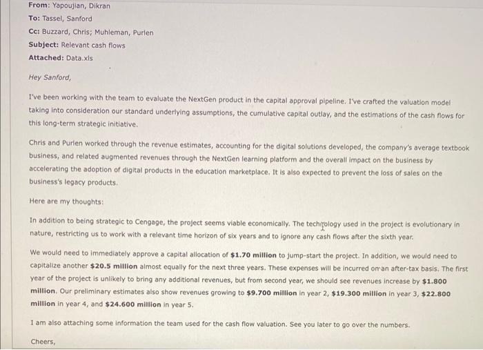 Solved To: Tassel, Sanford Cc: Buzzard, Chris; Muhleman, | Chegg.com