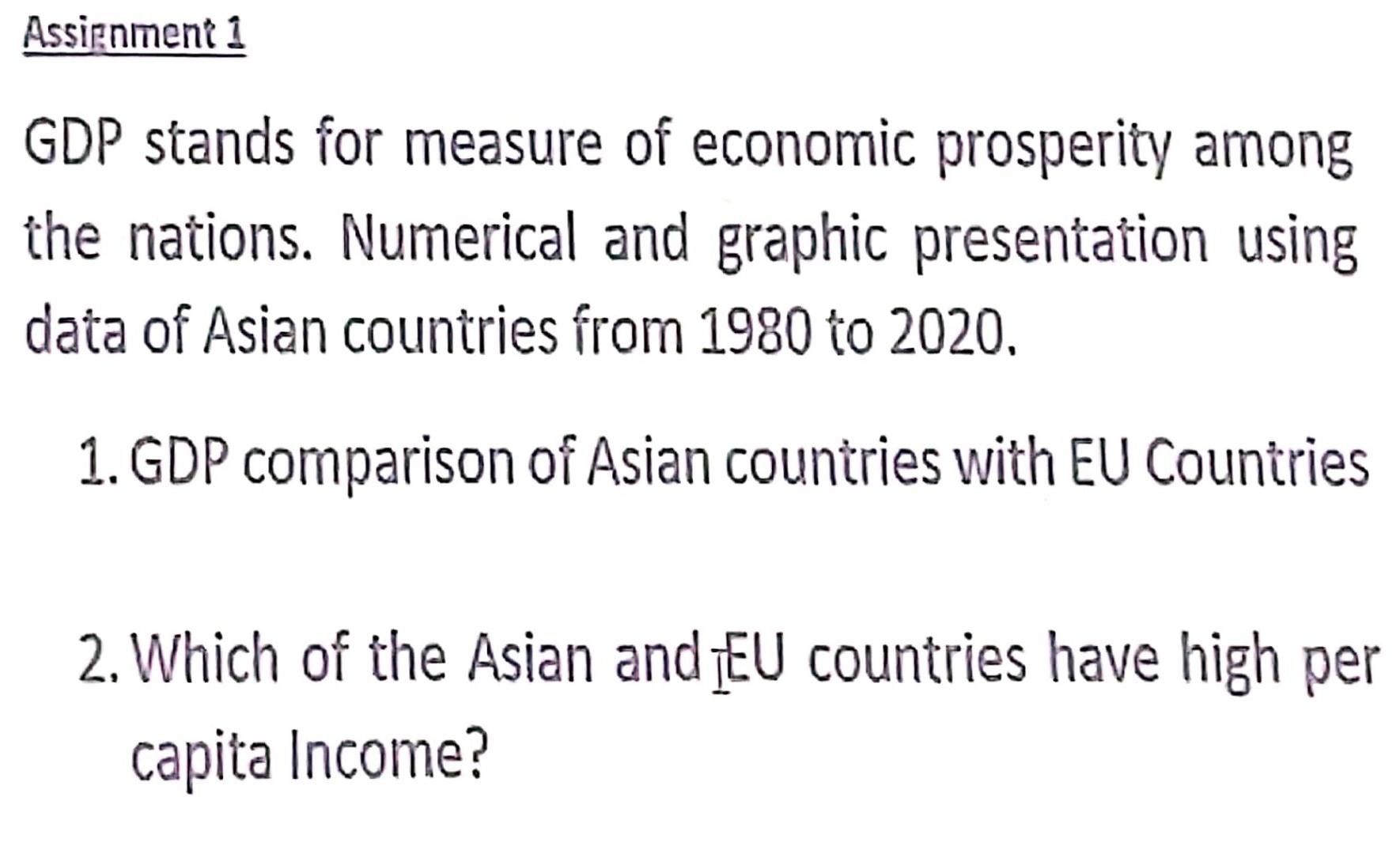 Solved Assignment 1 GDP stands for measure of economic | Chegg.com