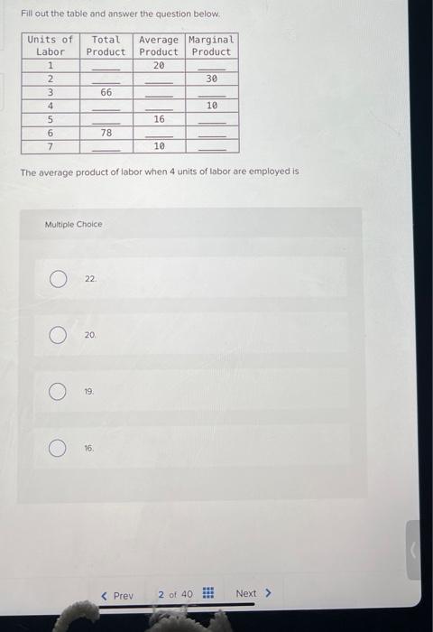 Solved Fill out the table and answer the question below. | Chegg.com