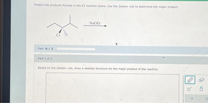 Solved Predict the products formed in the E2 reaction below. | Chegg.com