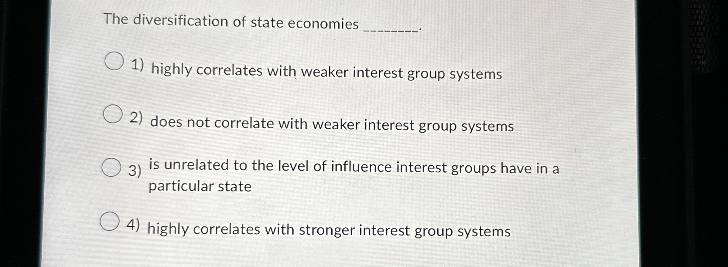 Solved The diversification of state economieshighly | Chegg.com