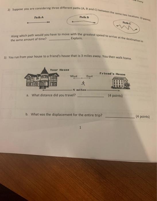 Solved 2) Suppose you are considering three different paths | Chegg.com