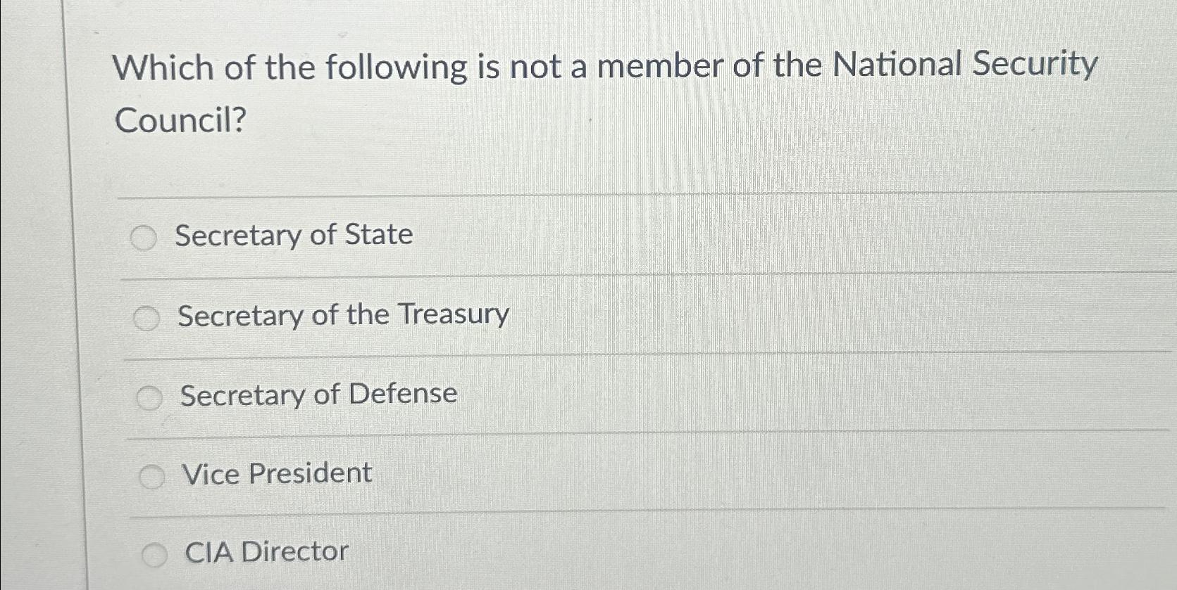 Solved Which of the following is not a member of the | Chegg.com