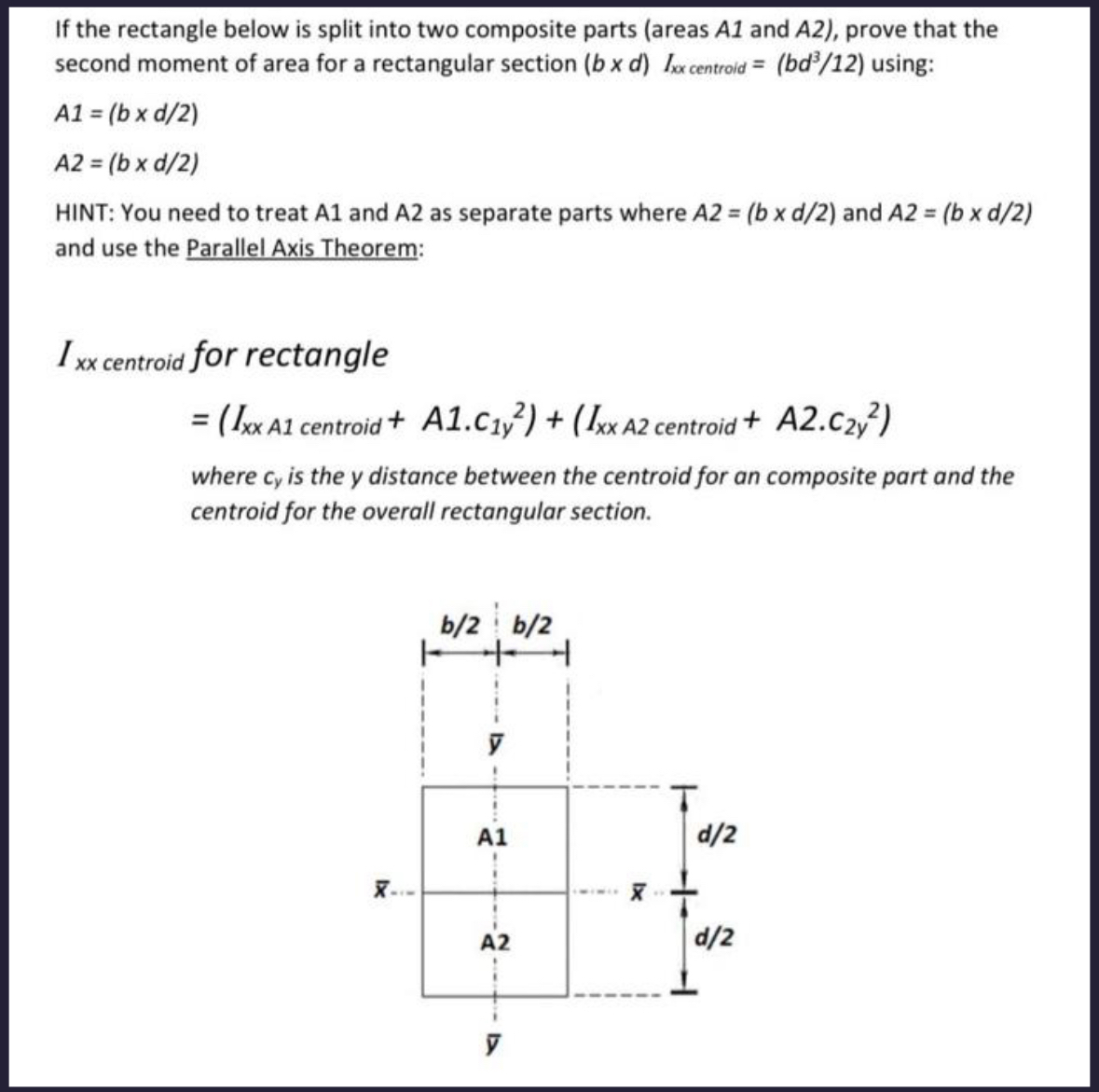 Solved If the rectangle below is split into two composite | Chegg.com