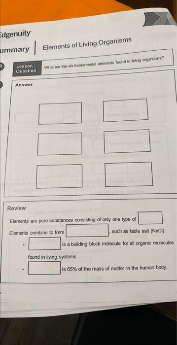 Solved Review Elements are pure substances consisting of | Chegg.com