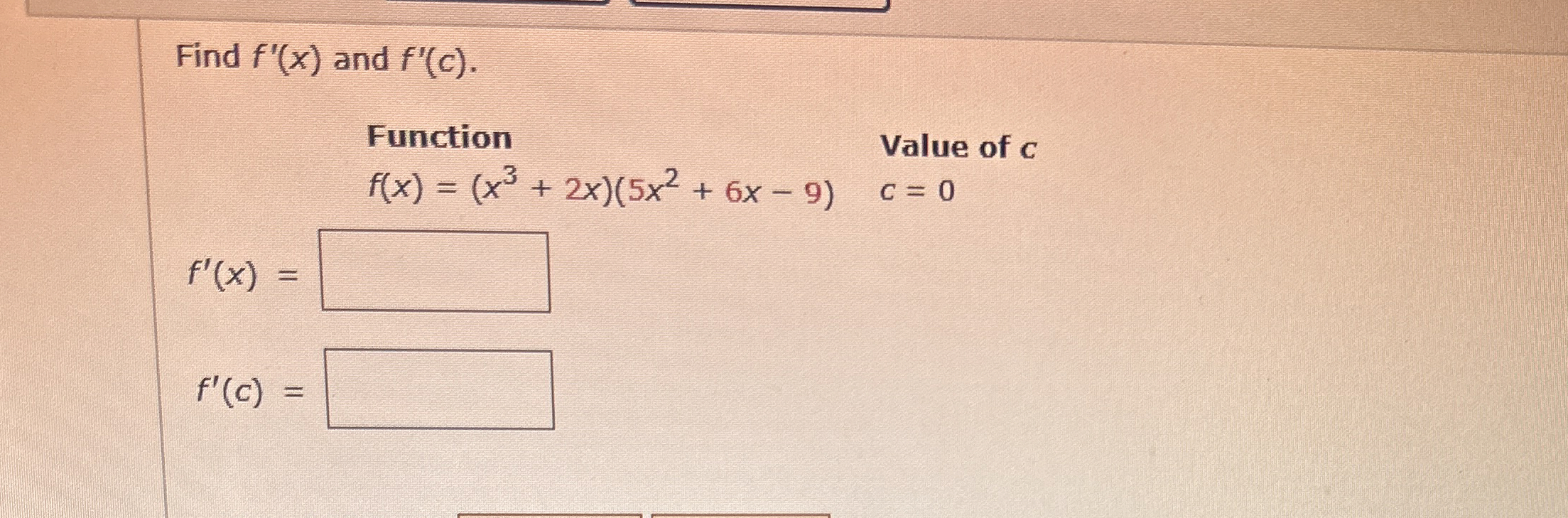 Solved Find f'(x) ﻿and | Chegg.com