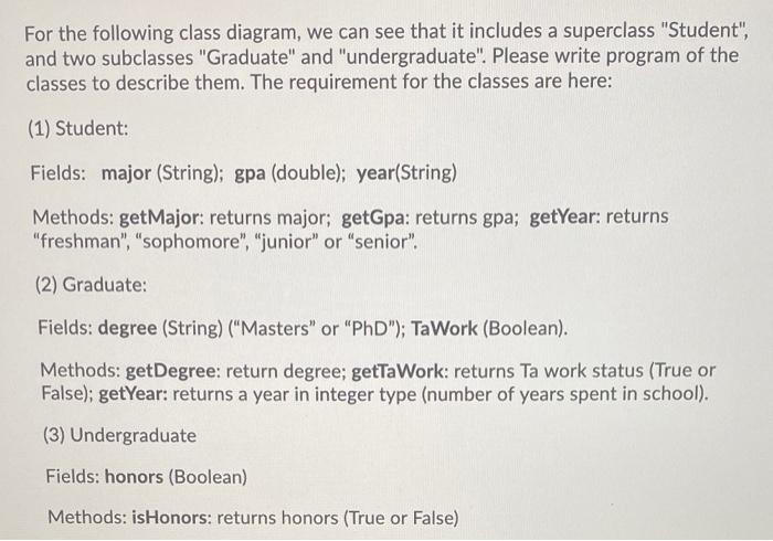 Solved For the following class diagram, we can see that it | Chegg.com