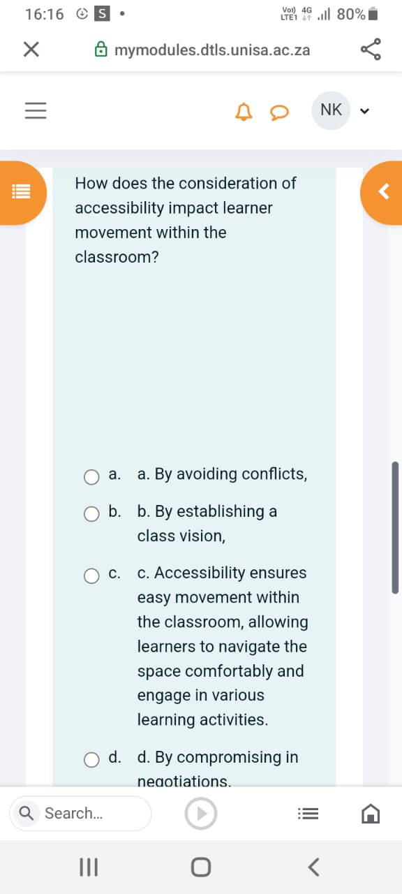 Solved How does the consideration ofaccessibility impact | Chegg.com