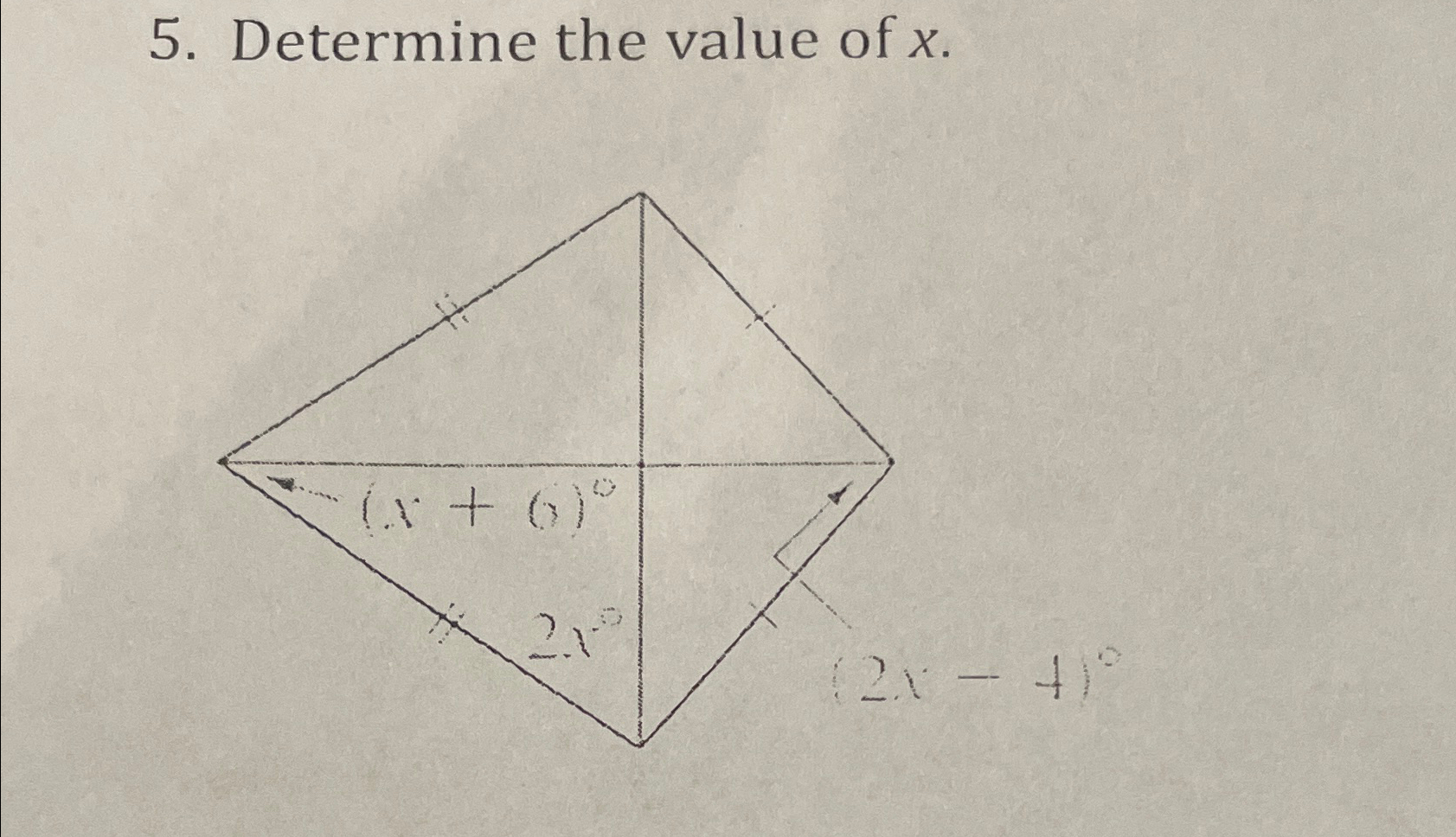 Determine the value of x. | Chegg.com