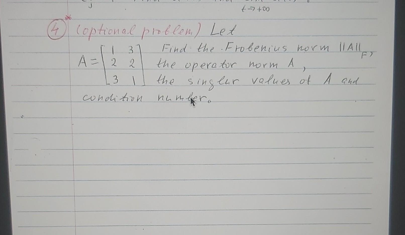 Solved (optional problem) Let A=[1232] Find the. Frobenius | Chegg.com