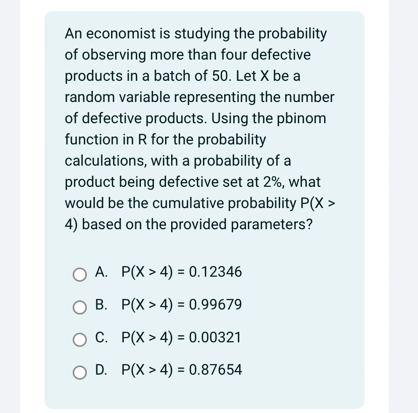 Solved An economist is studying the probability of observing | Chegg.com