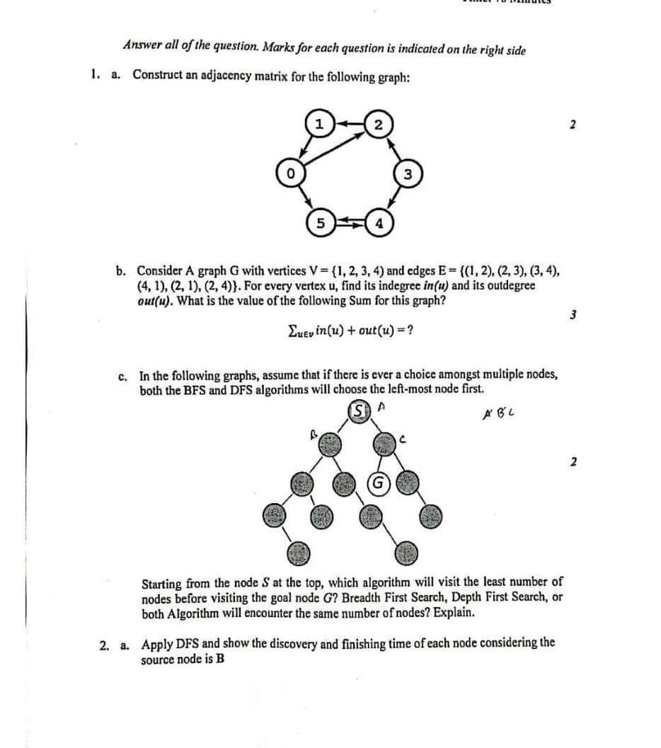 Solved Answer all of the question. Marks for each question | Chegg.com