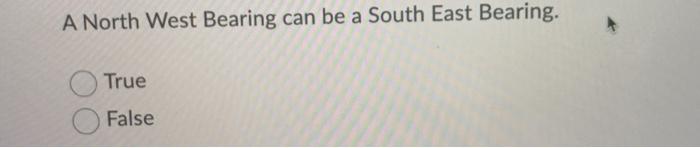 Solved A North West Bearing can be a South East Bearing. | Chegg.com
